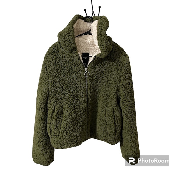 Me Jane | Jackets & Coats | Me Jane Teddy Faux Sherpa Zip Up Hooded ...